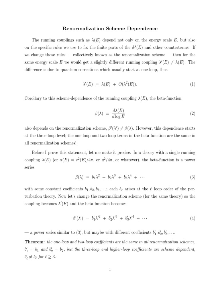 Renormalization Scheme Dependence | PDF | Epistemology Of Science | Mathematical Analysis