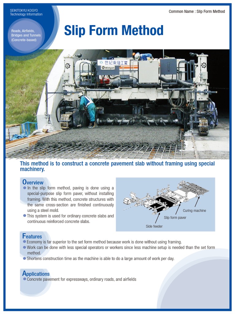 Slip Form Method: This Method Is To Construct A Concrete Pavement Slab ...