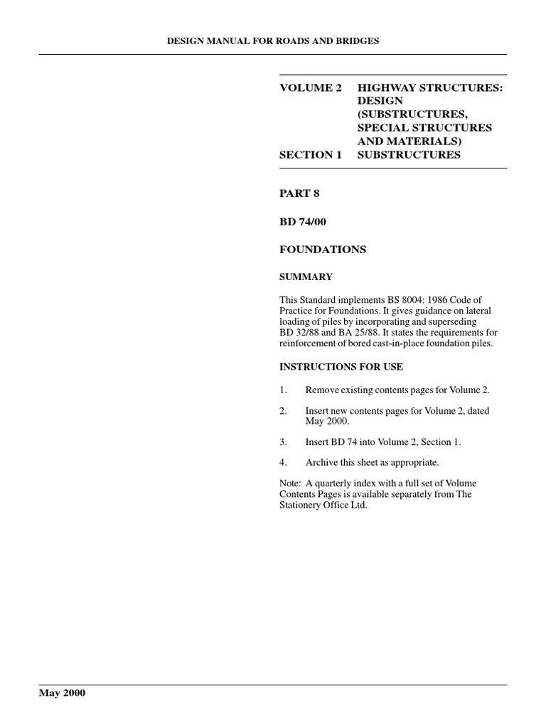 Highway Structures: Design (Substructures, Special Structures and ...