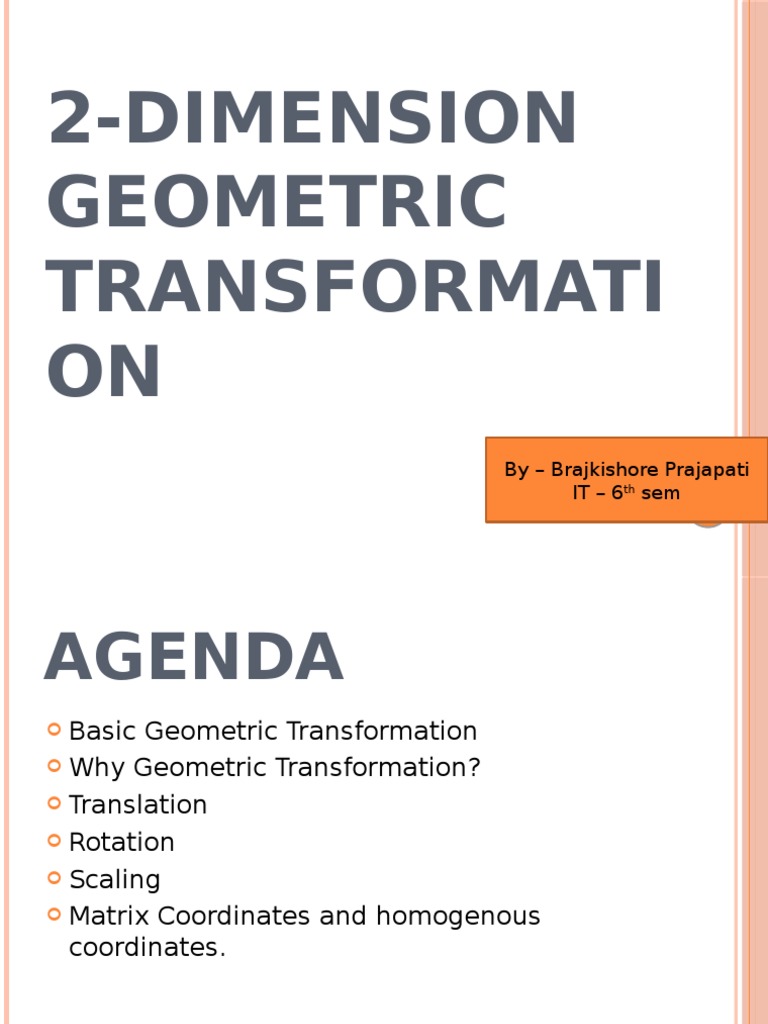2-Dimension Geometric Transformation | PDF | Euclidean Vector | Rotation
