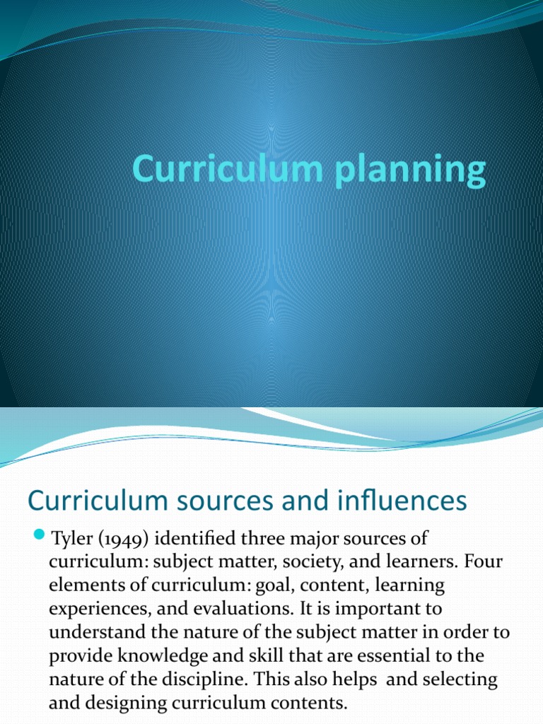 Curriculum Planning Influences | PDF | Curriculum | Schools