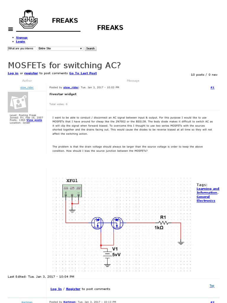 MOSFETs For Switching AC - AVR Freaks | PDF | Field Effect Transistor ...