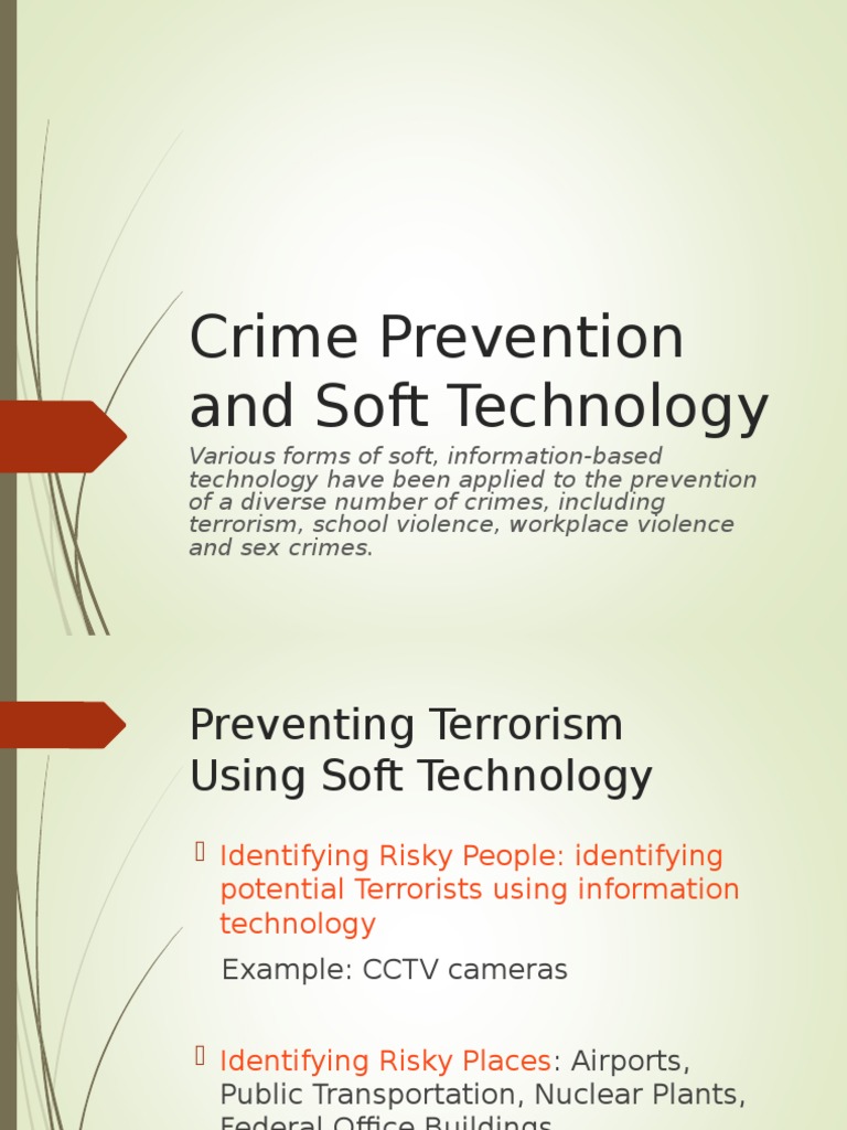 Technology's Role in Crime Prevention | PDF | Violence | Sex Offender ...