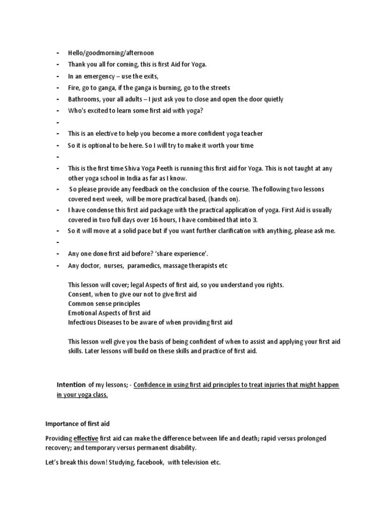 First Aid Teaching Format | PDF | Cardiopulmonary Resuscitation ...