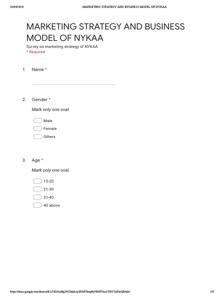 Customer Feedback - Google Forms PDF | PDF | Cosmetics | Business Model