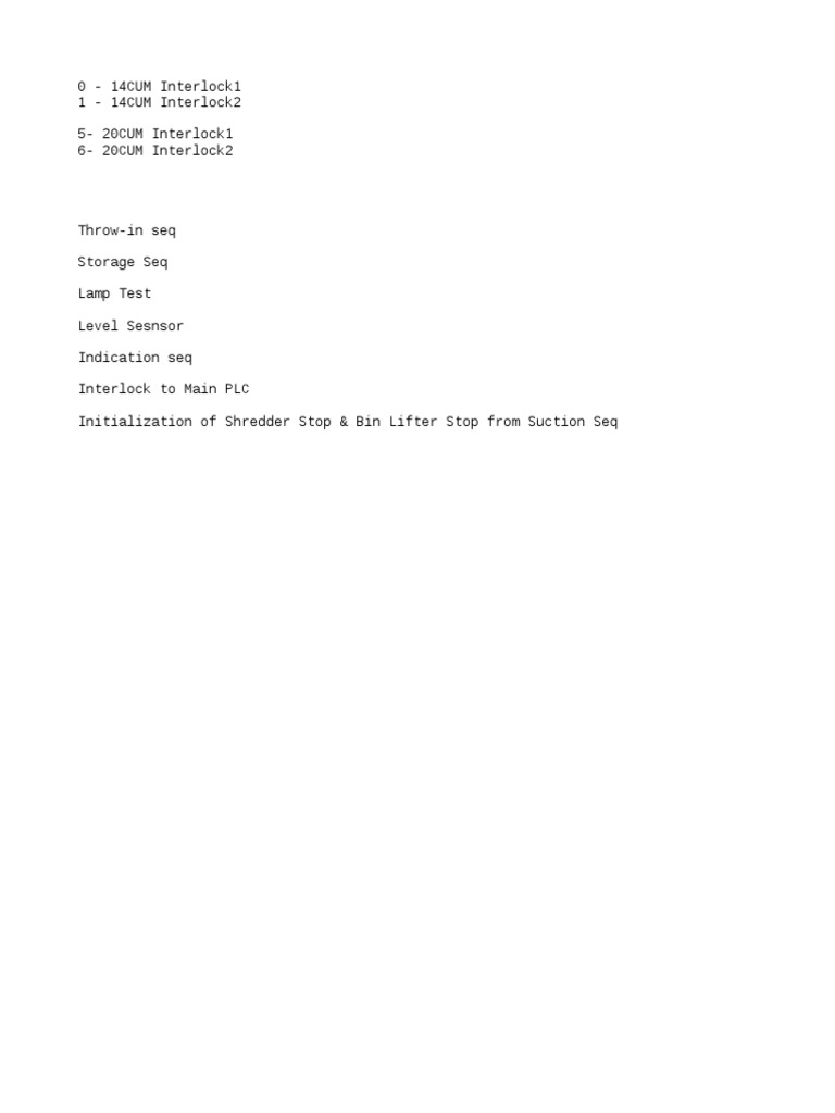 Main PLC Interlocks | PDF