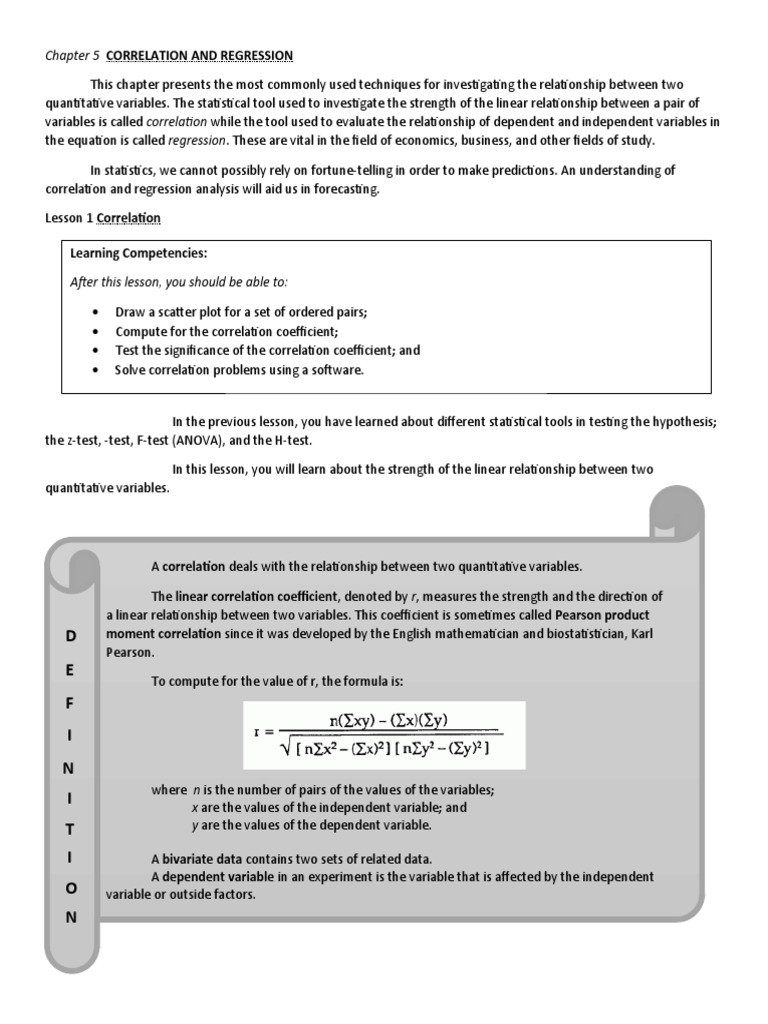 Course Pack Correlation | PDF | Correlation And Dependence | Statistical Analysis