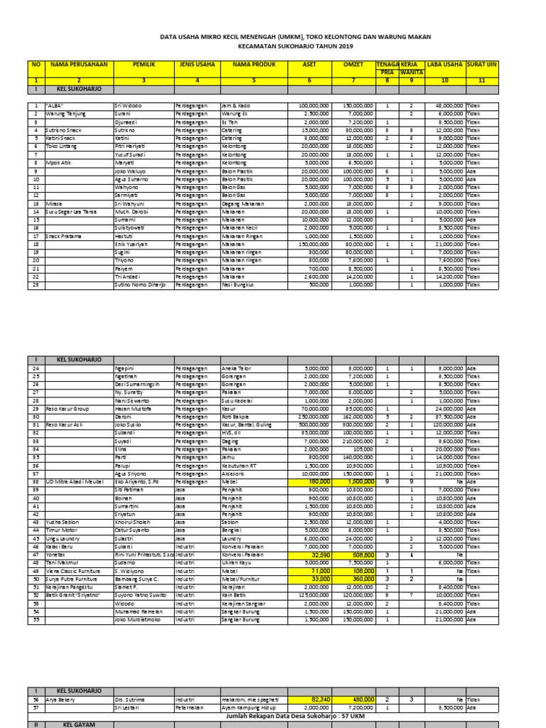 Data Umkm | PDF