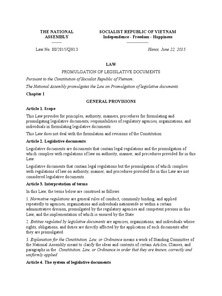 Law 80 - 2015 - QH13 - 283667 | PDF | Decree | Committee