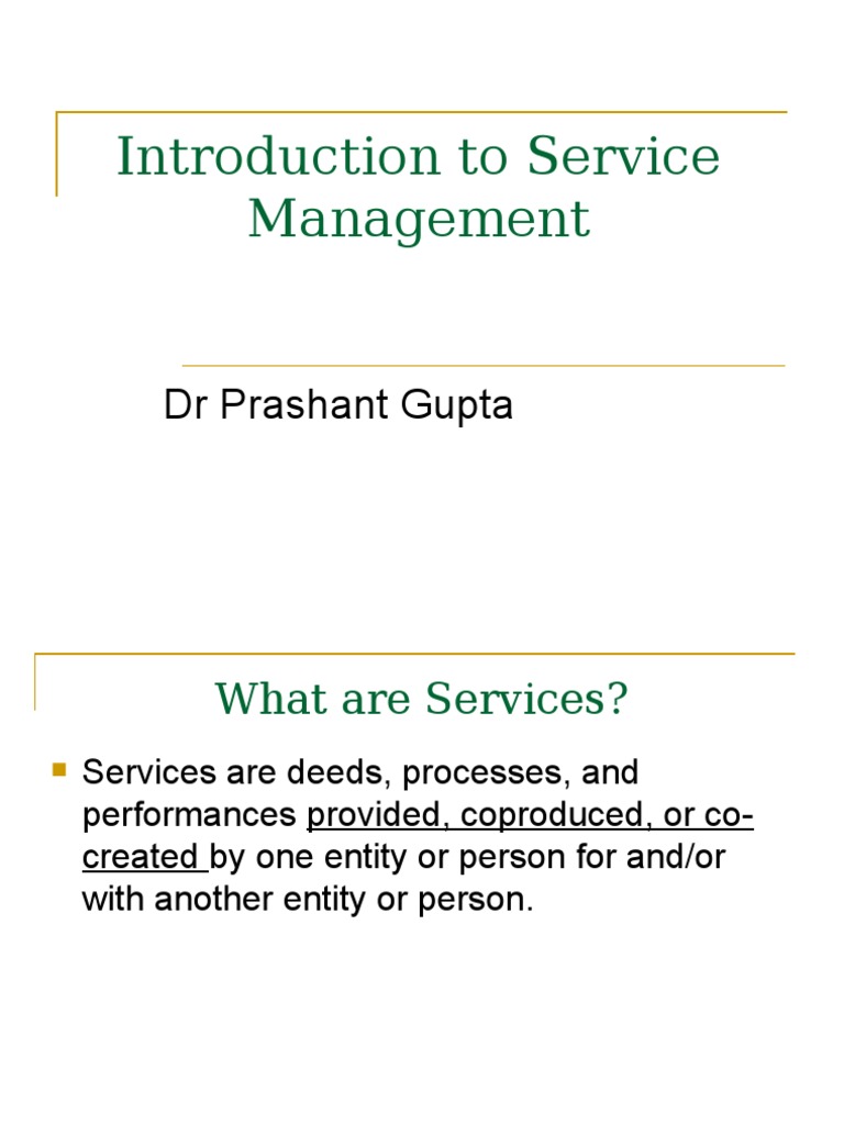 FSM 2-Introduction To Service Management | PDF | Supply Chain ...