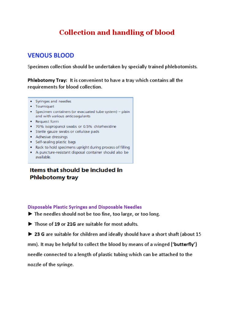 Collection of Blood | PDF | Blood Plasma | Hematology