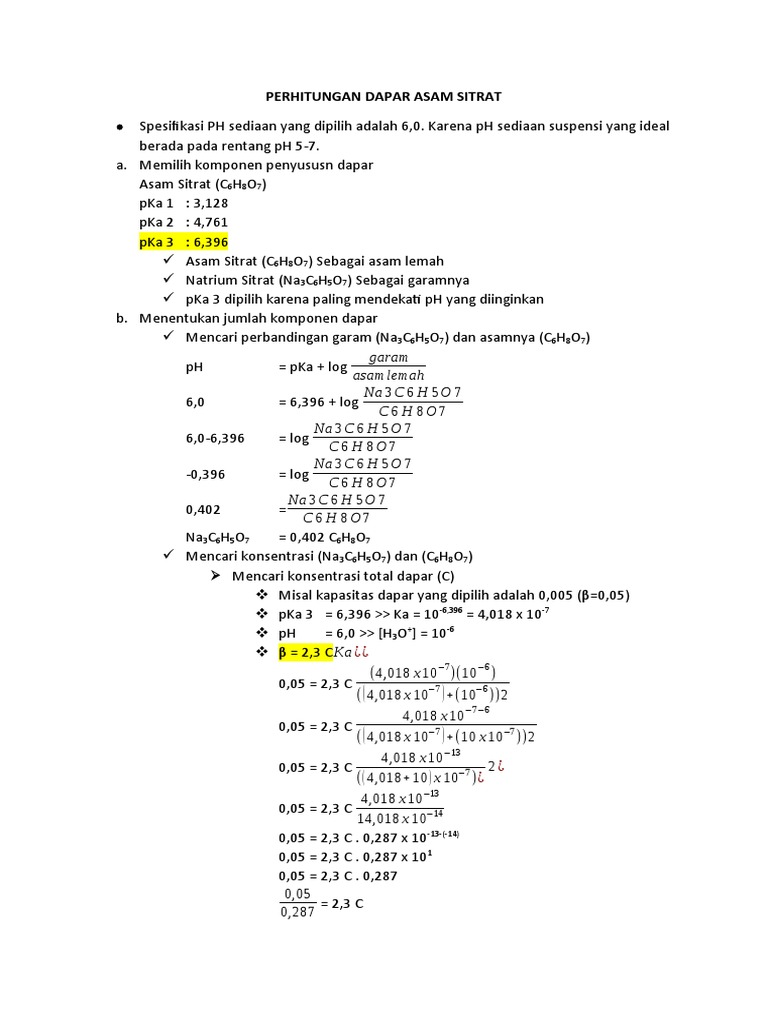 Perhitungan Dapar | PDF
