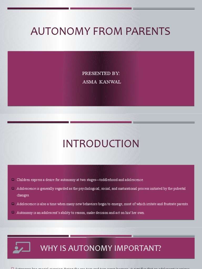 Autonomy From Parents | PDF | Autonomy | Adolescence