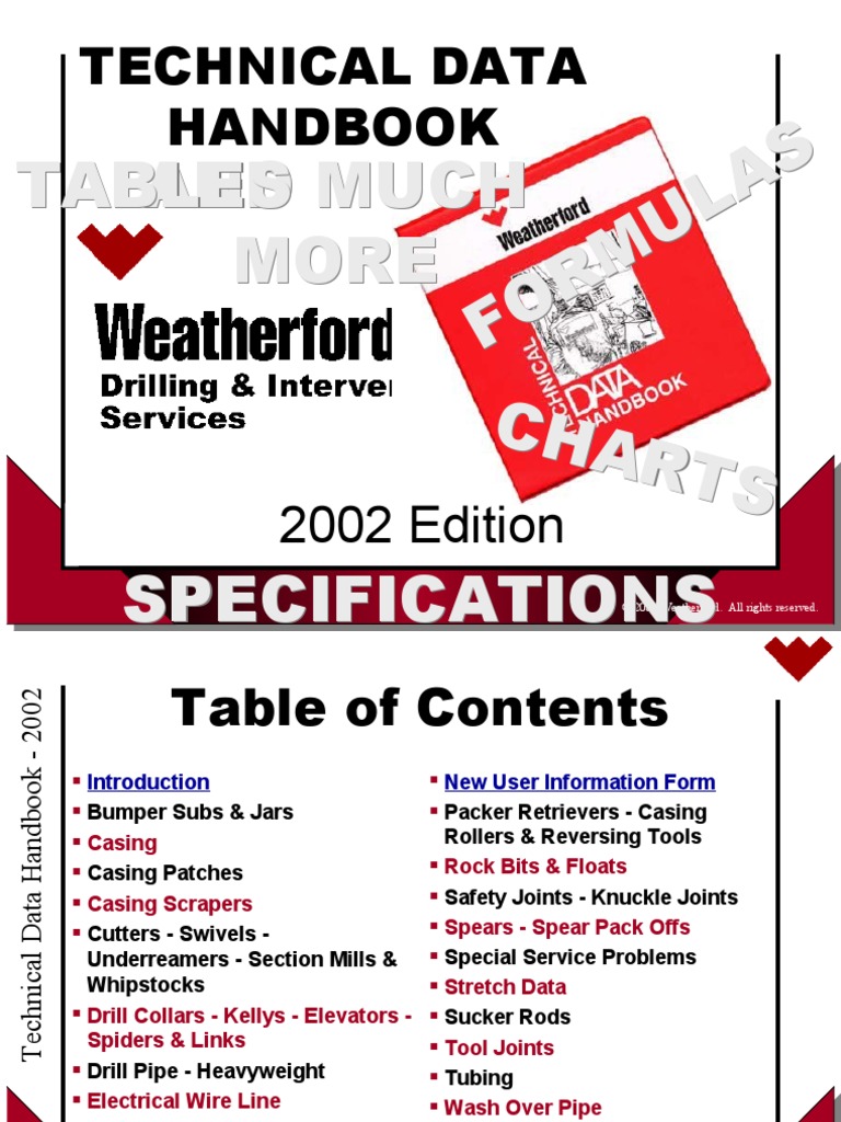 Technical Data Handbook: and Much More Tables | PDF | Pipe (Fluid ...