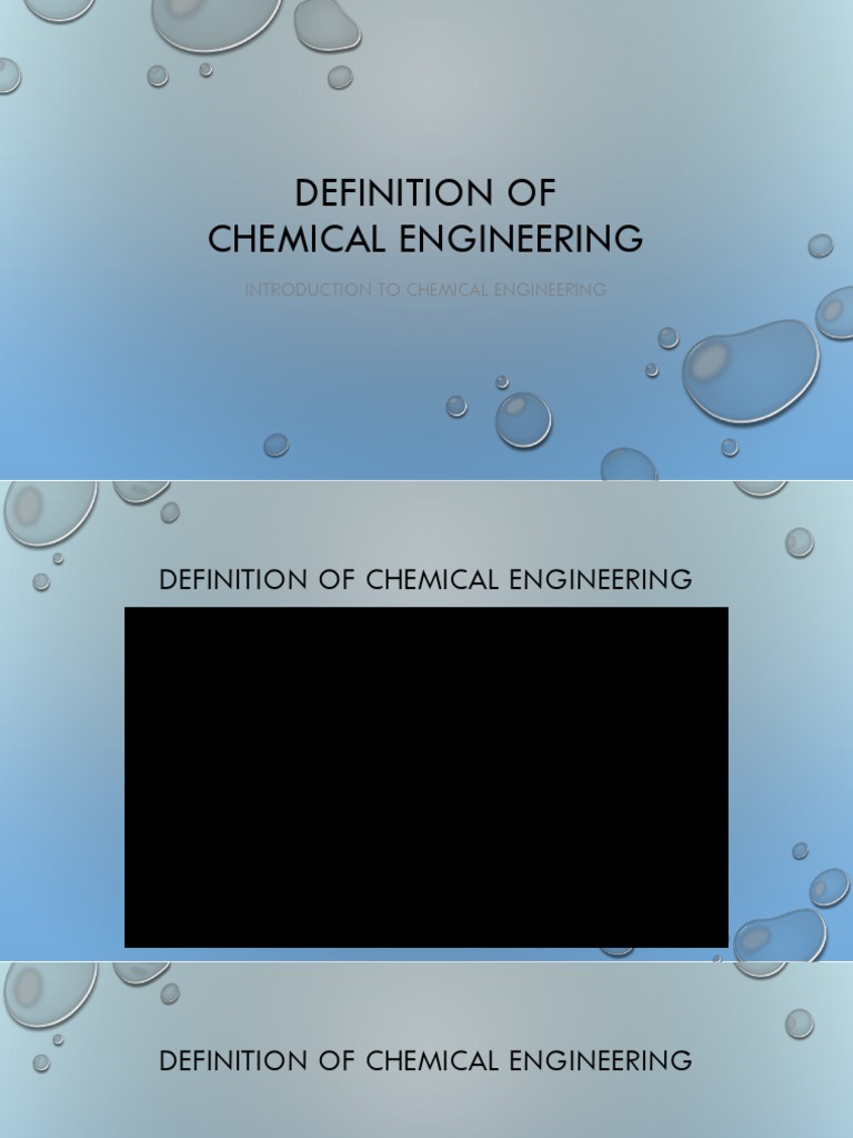 ChE 101 PPT 1 - Definition of ChE | PDF | Chemical Engineering ...