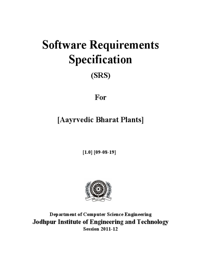JIET - SRS - Template - Ayurvedis Bharat Plants | PDF | Ajax (Programming) | World Wide Web