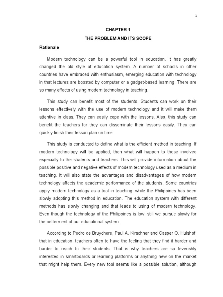 The Problem and Its Scope Rationale | PDF | Multimedia | Learning