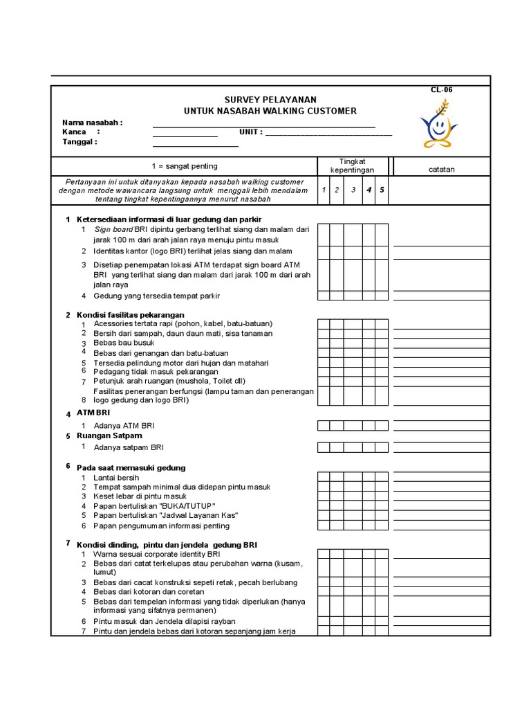 CHECKLIST PELAYANAN PD & FL - 2011 Form B | PDF