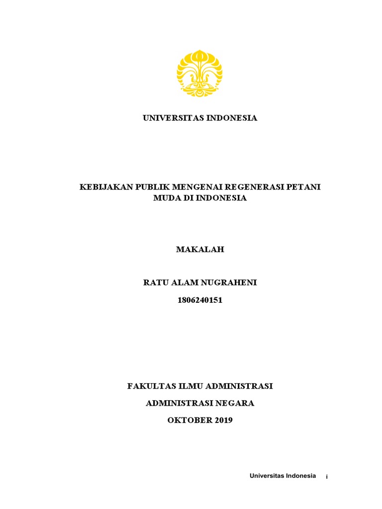 Kebijakan Publik Mengenai Regenerasi Petani | PDF | Ilmu Sosial