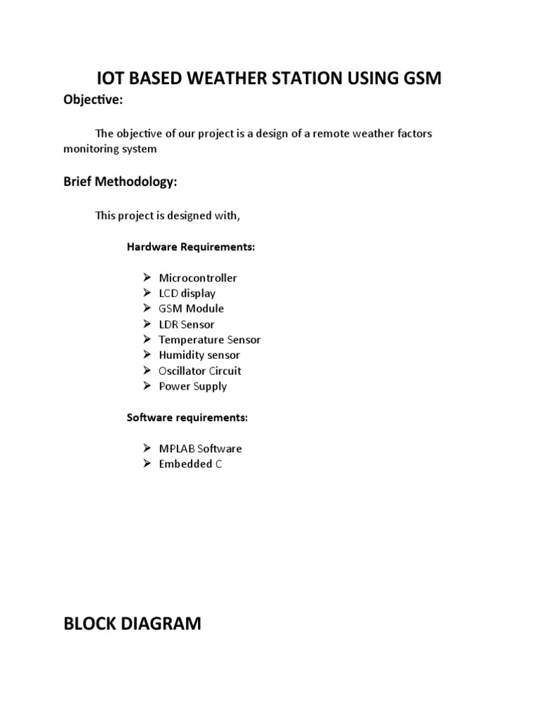 Iot Based Weather Station Using GSM | PDF | Rectifier | Digital Technology