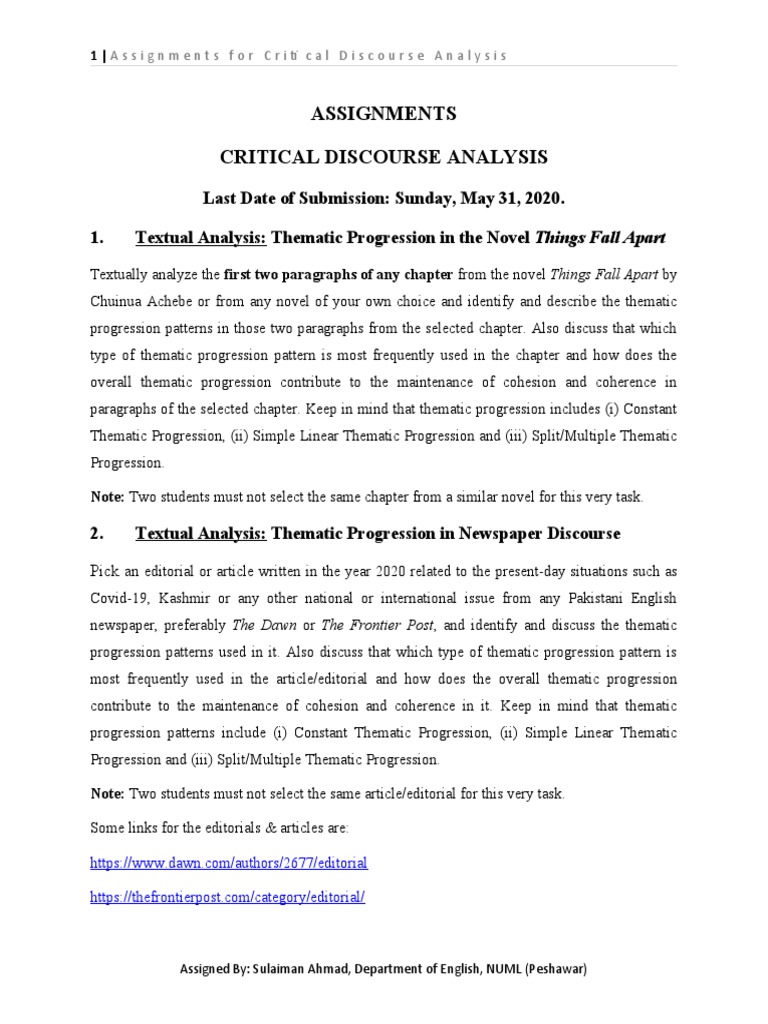 Discourse Analysis Assignment | PDF | Semiotics | Language Mechanics