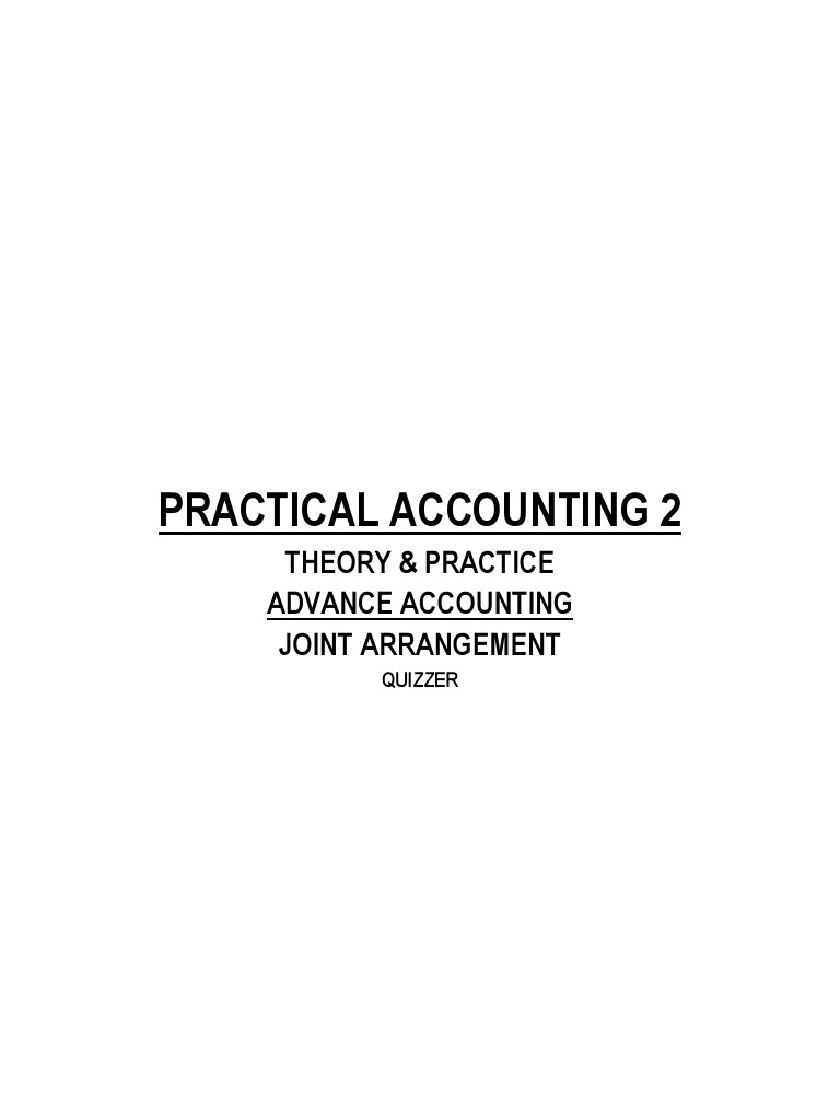 Practical Accounting 2 - Joint Arrangement | PDF | Consolidation ...