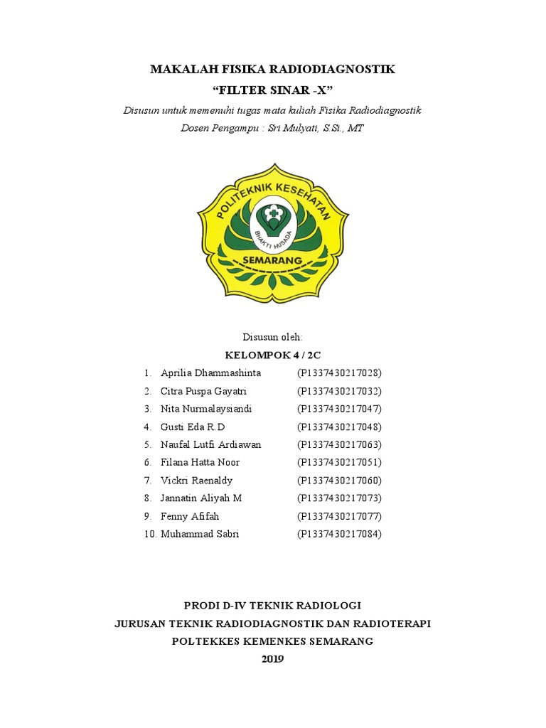 Filter Sinar X - Kelompok 4 - 2C | PDF