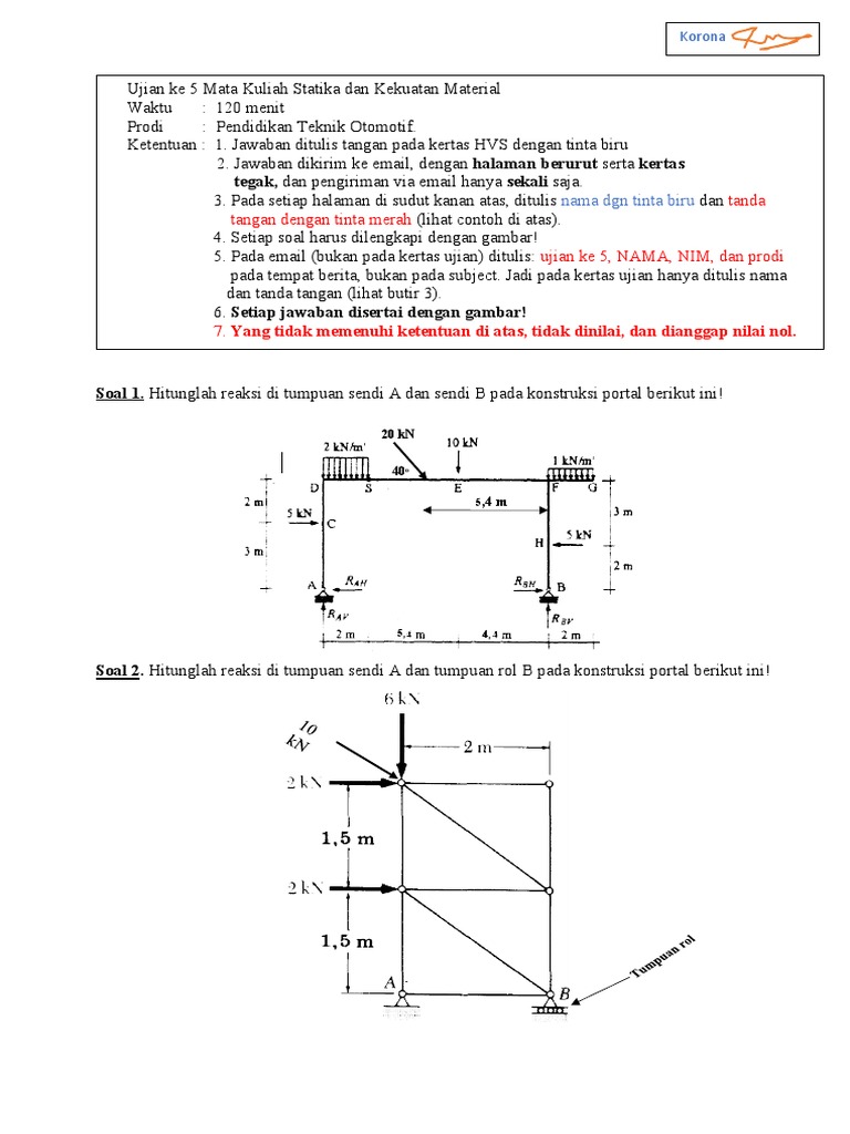 Soal Statika 5 | PDF
