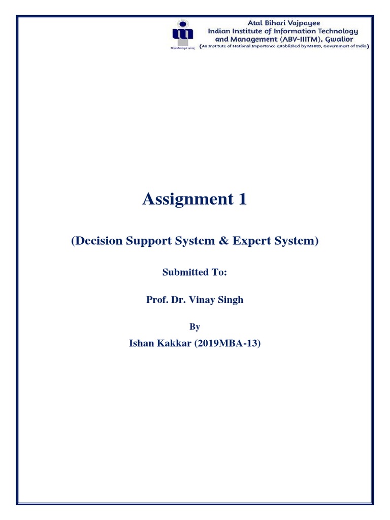 Assignment 1: (Decision Support System & Expert System) | PDF | Business Intelligence | Monte ...