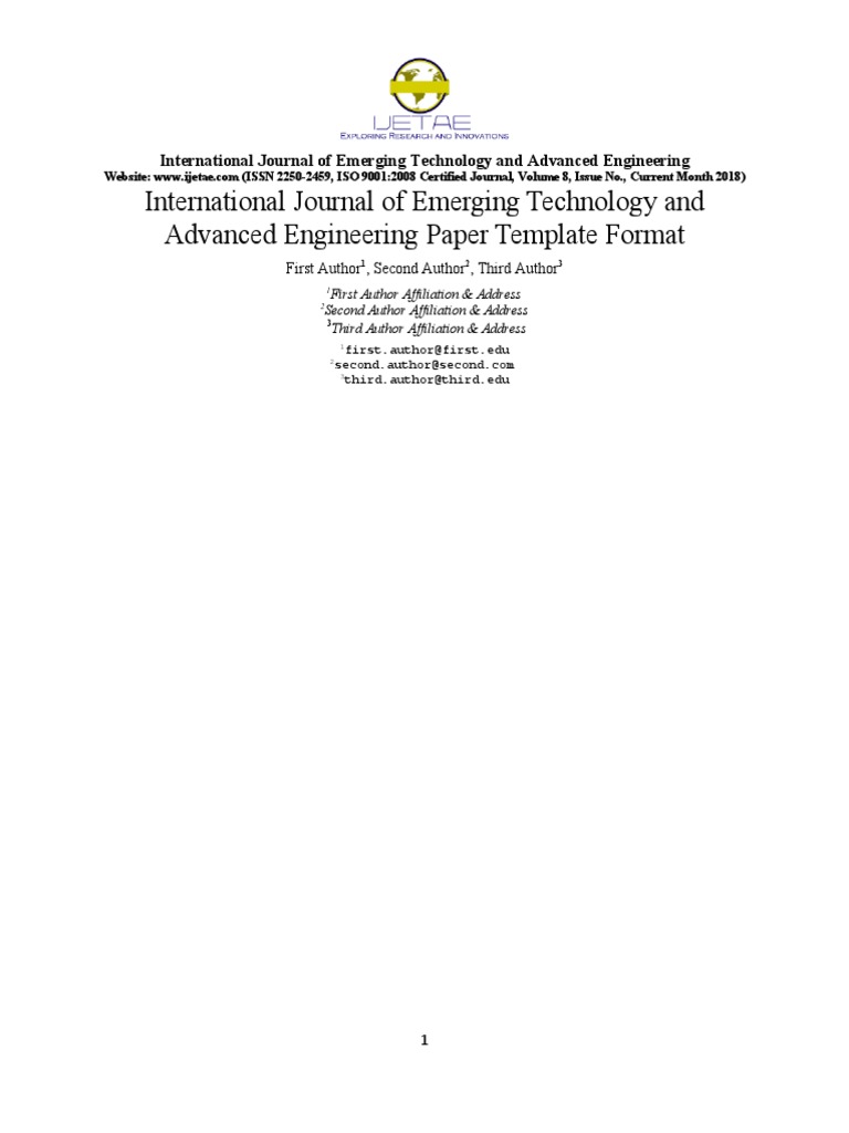 IJETAE Paper Formatting Guide | PDF | Paragraph | Writing