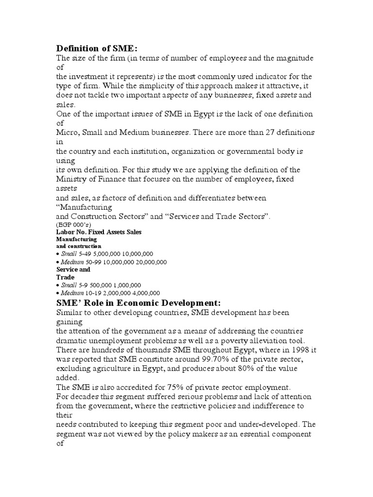 001 Definition of SME | PDF | Banks | Small And Medium Sized Enterprises