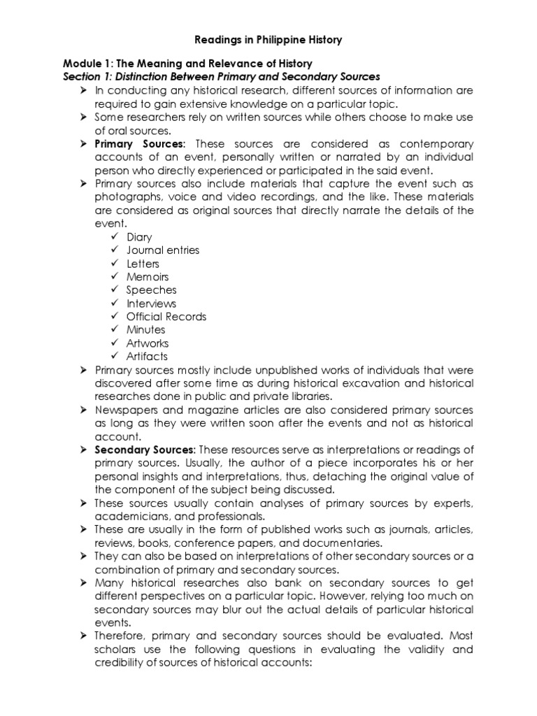 Lesson 1 To 7 | PDF | Primary Sources | Philippines