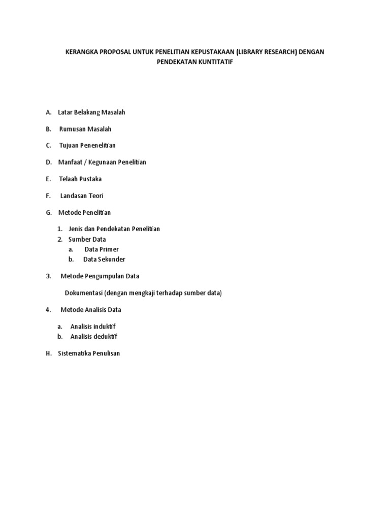 Kerangka Proposal | PDF