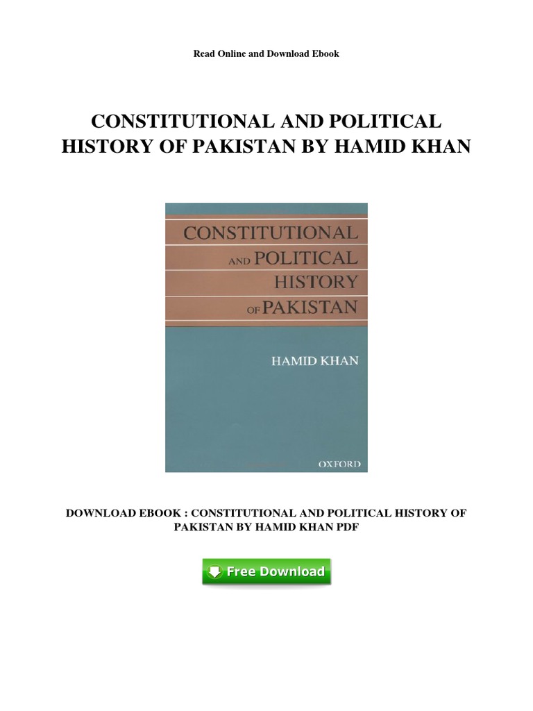 Hamid Khan's Constitutional History of Pakistan | PDF | Books | E Books