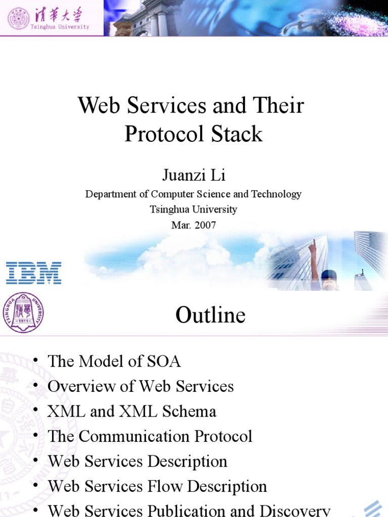 Web Services and Their Protocol Stack: Juanzi Li | PDF | Web Service | Soap