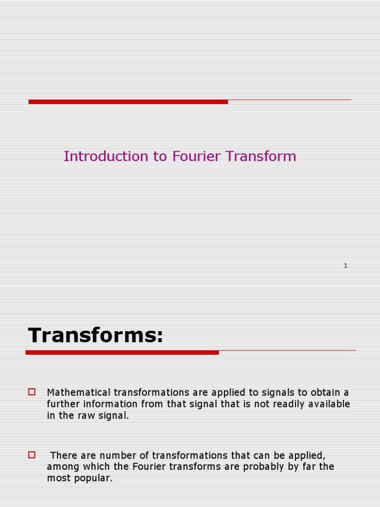 Fourier Transform Transformations | PDF | Fourier Transform | Spectral ...