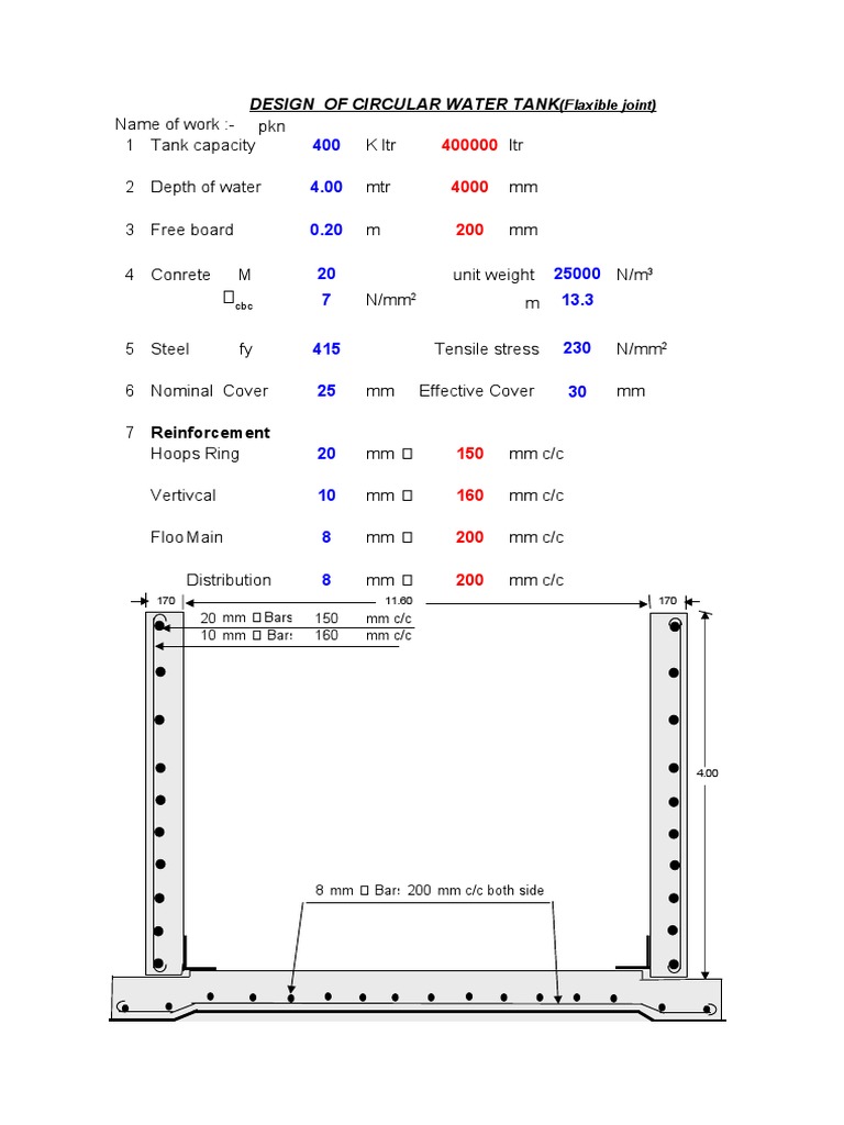 Circular Water Tank (Flexible Joint) | PDF | Building Technology ...