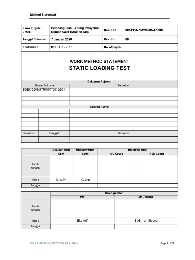 Metode Static Loading Test | PDF