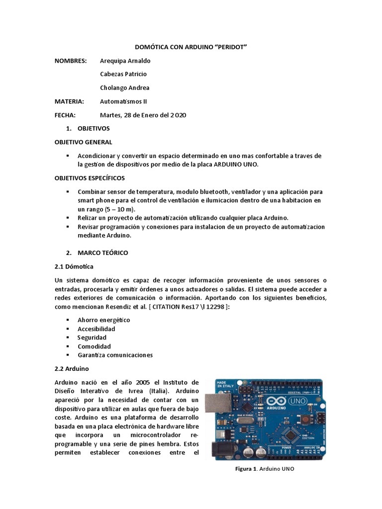Domótica Con Arduino | PDF | Arduino | Bluetooth