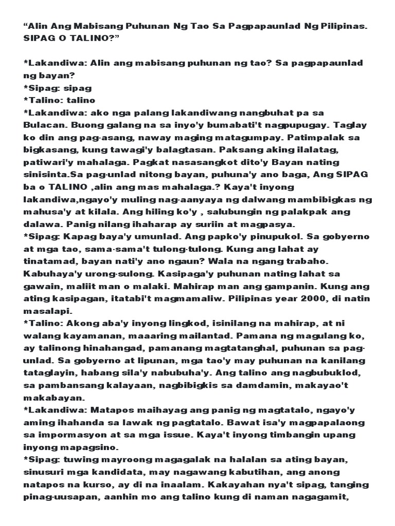 Pyesa - Balagtasan | PDF