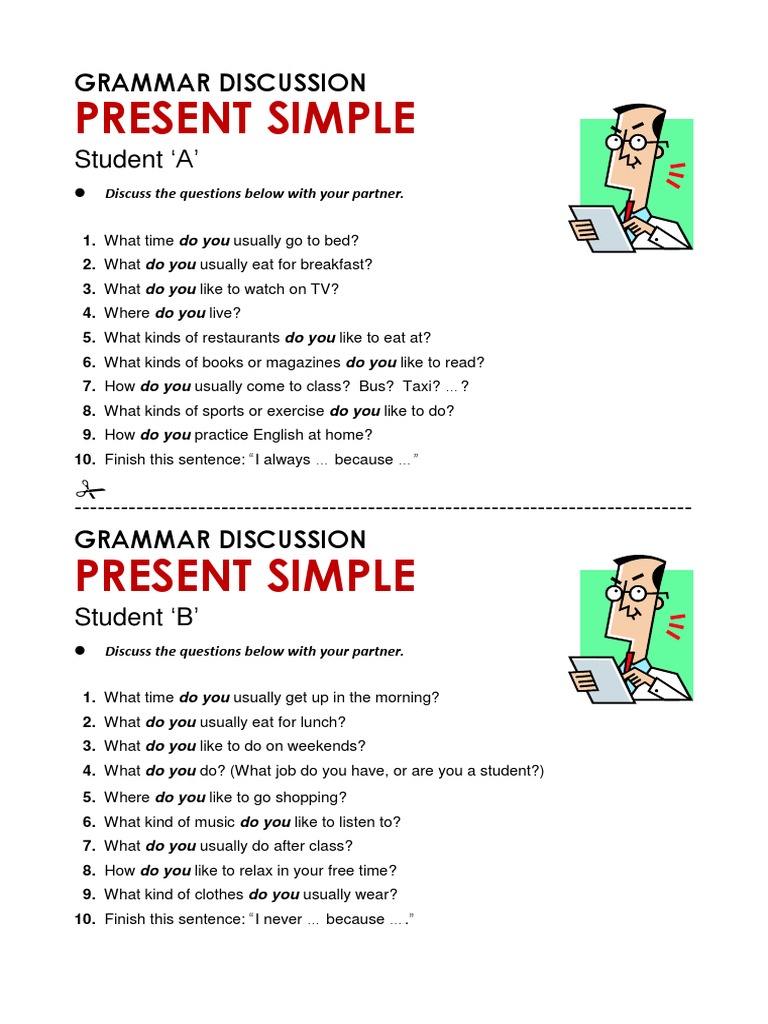 Present Simple Conversation Questions | PDF | Sports & Recreation
