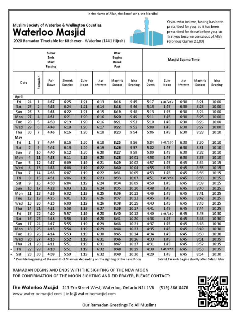 Waterloo Masjid: Muslim Society of Waterloo & Wellington Counties | PDF ...