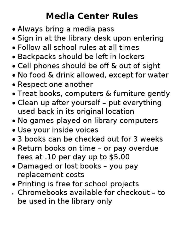 Library Rules | PDF
