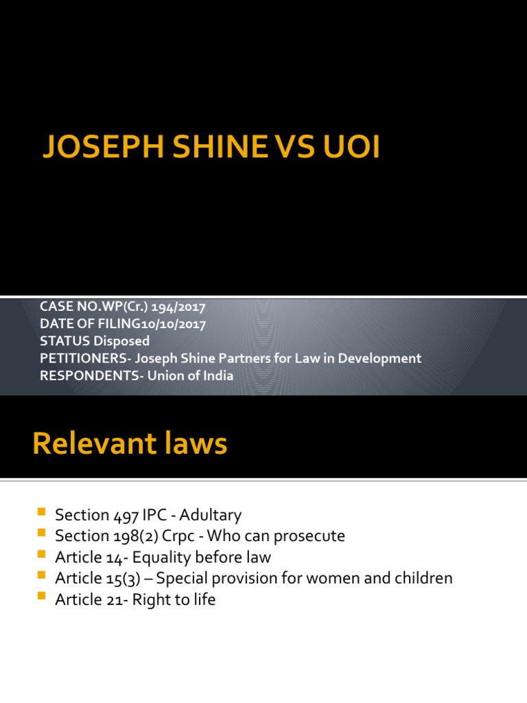 Joseph Shine Case: Adultery Law Struck Down | PDF | Adultery ...