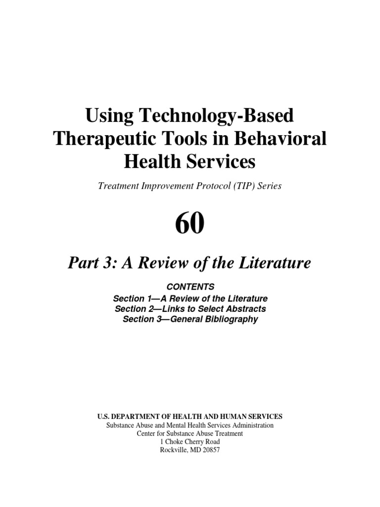 Tip 60 Samhsa Using Technologybased Therapeutic Tool | PDF | Cognitive ...
