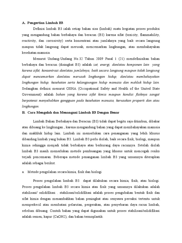 Limbah B3 | PDF | Sains & Matematika