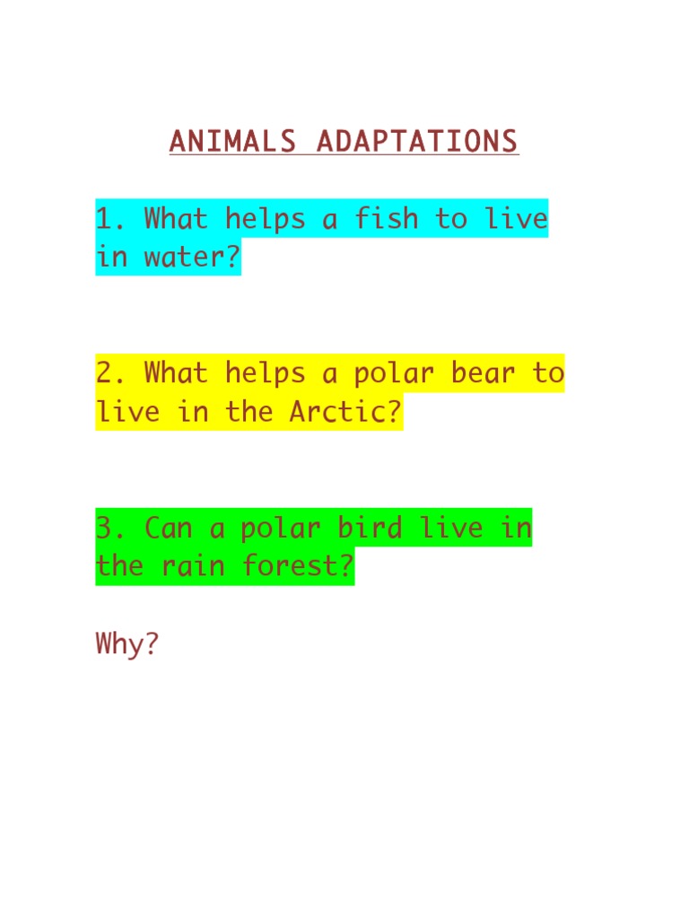 Animals and Plants Adaptations | PDF