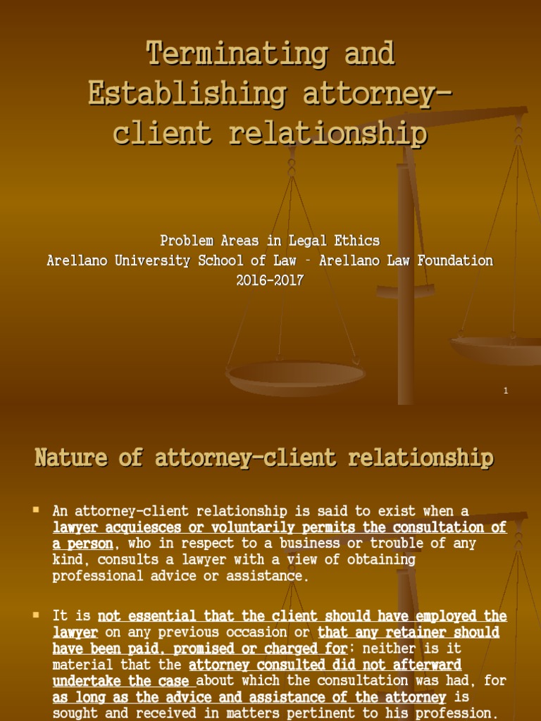 Terminating and Establishing Attorney-Client Relationship | PDF ...