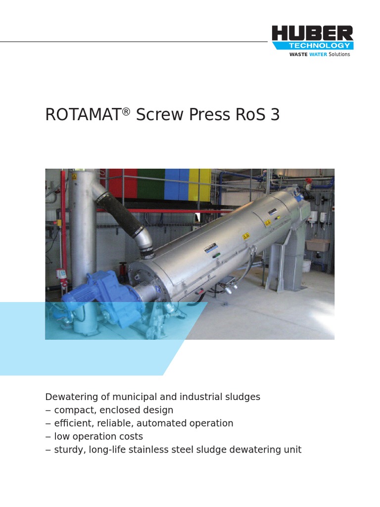 Rotamat® Screw Press Ros 3 | PDF | Screw | Water