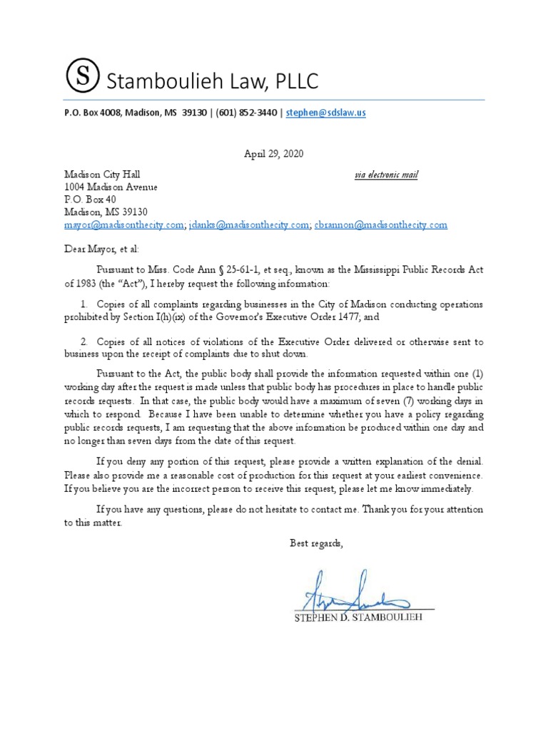 Public Records Request Madison 4.29 | PDF | Law